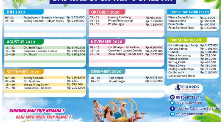 JADWAL OPEN TRIP - Touareg Adventure Services