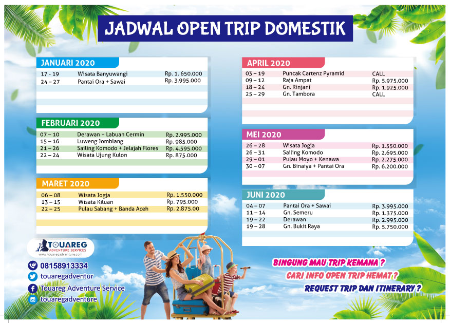 JADWAL OPEN TRIP - Touareg Adventure Services